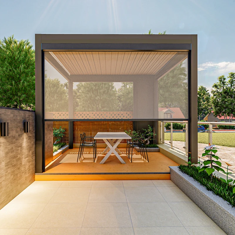 Outdoor Spaces Porch Retracting Canopy Waterproof Smart Retractable ...
