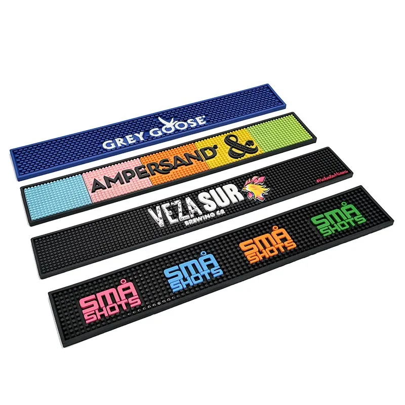 Customized Size Logo Nubs Bar Runner Mat Soft Pvc Rubber Custom Bar Mat ...