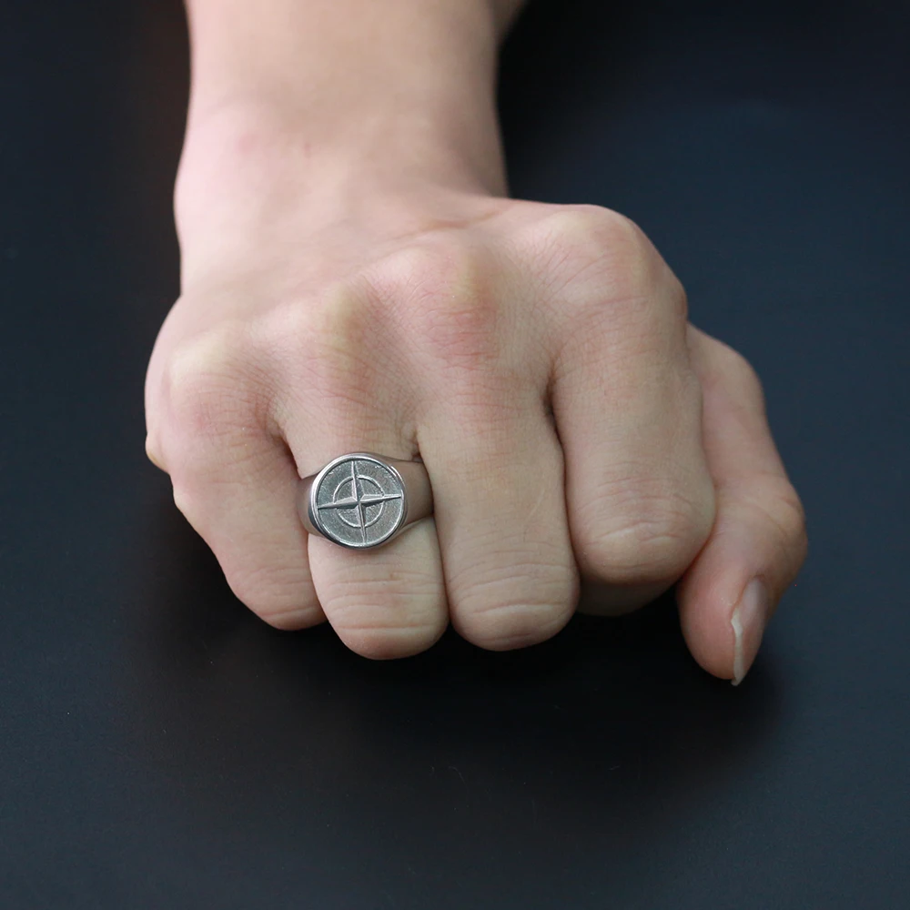 Tarnish Free Jewelry Fashion Gold North Star Compass Ring Anillo ...