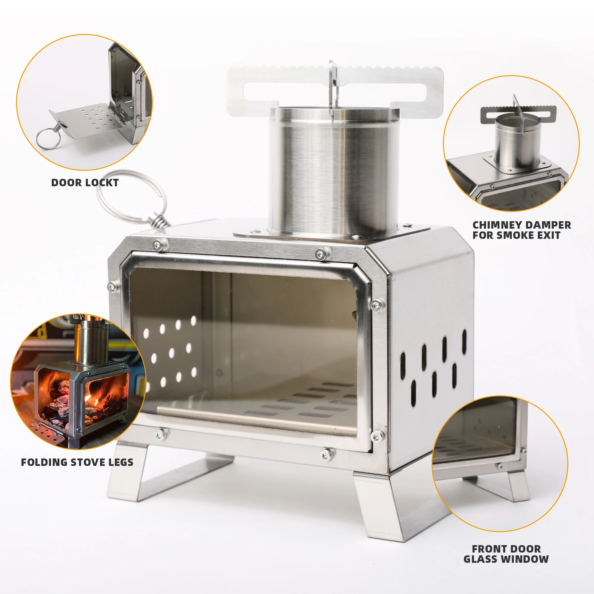 Portable Camping Mini Cubic Rocket Stoves Outdoor Wood Burning Stove ...