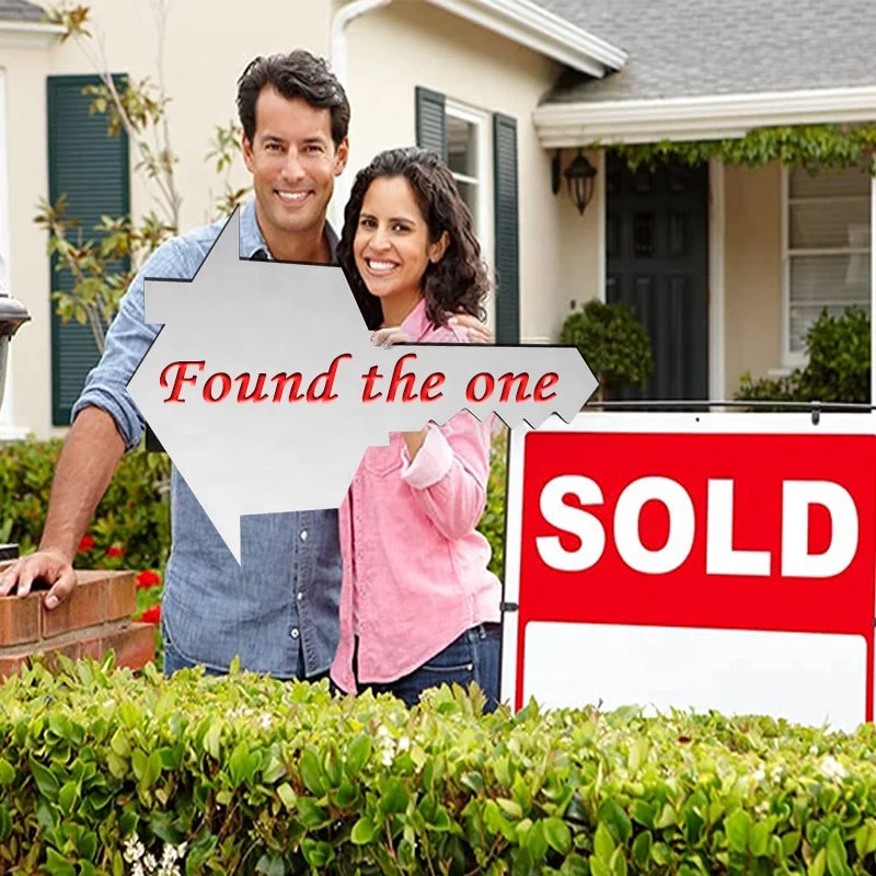Customized Logo Photo Prop Printable Diy Real Estate Key Shaped Sold ...
