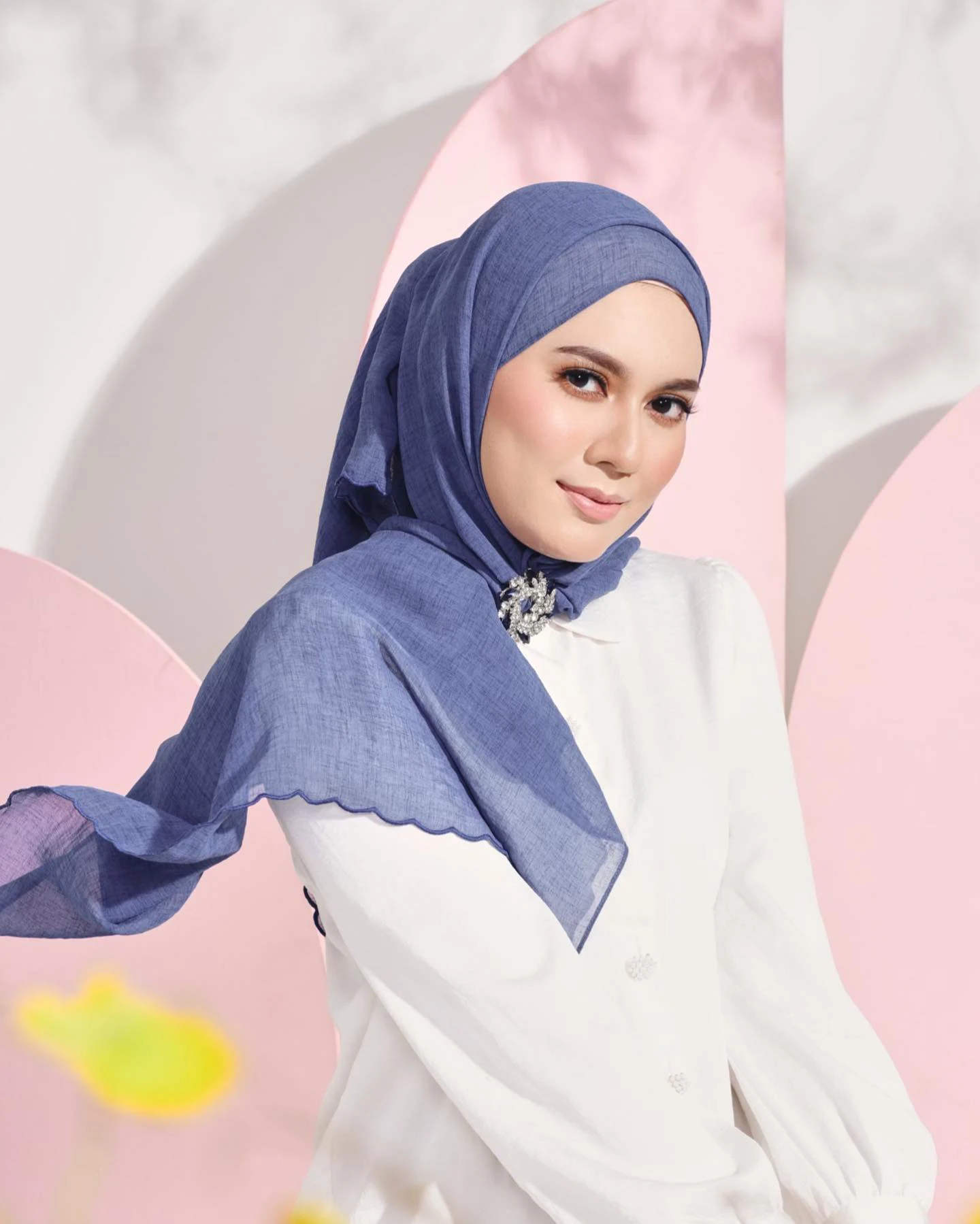 Custom Made Scallop Hijab Embroidery Sewing Chiffon Scarf for Women ...