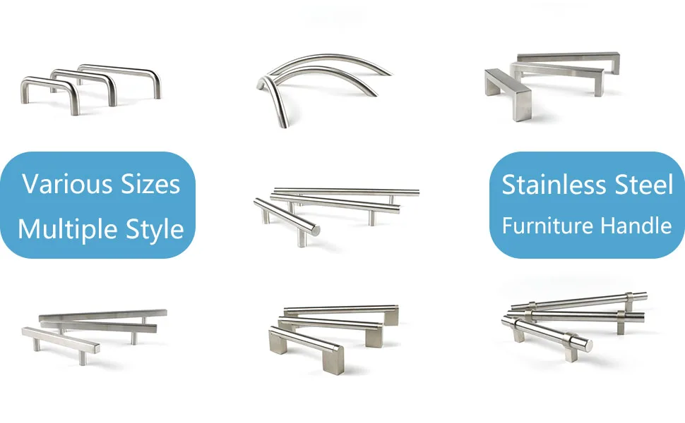 U Shape D Type Stainless Steel Square Tube Handles Kitchen Furniture ...