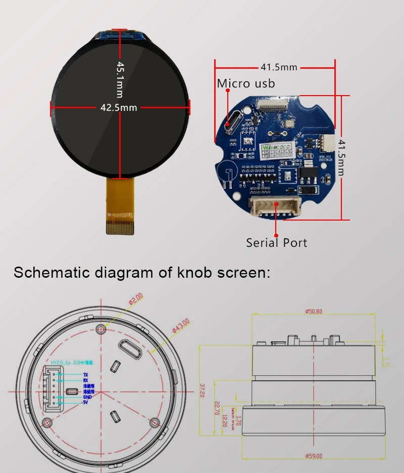 1.6 Inch Round TFT Knob LCD Display - Smart & HD Touch Screen