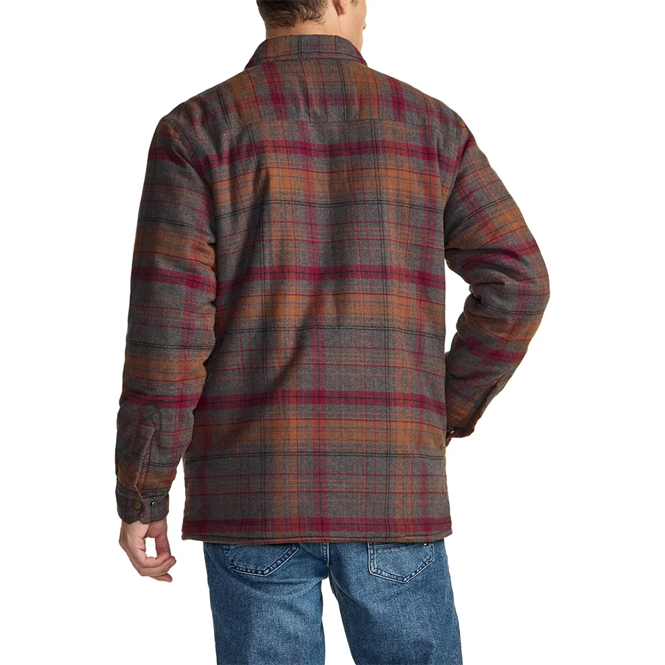 Alibaba.com: Men's quilted lined flannel shirt jacket, soft long sleeve ...