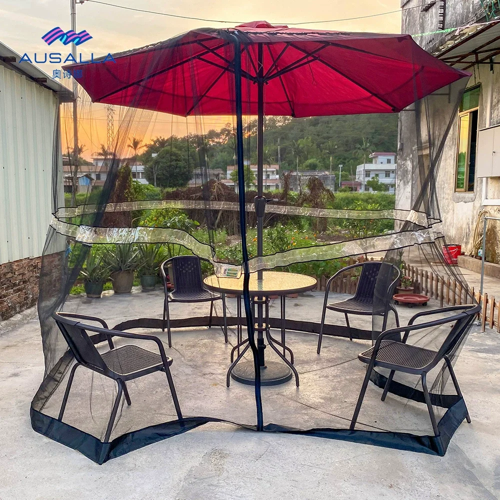 Large Patio Umbrella Outdoor Table Bug Screen Mesh Hanging Mosquito Net ...