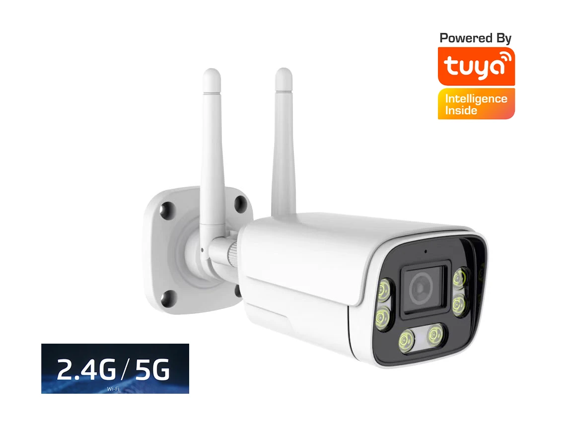 Outdoor 6MP Tuya Camera with H.265, Dual Wifi, & Lan Port