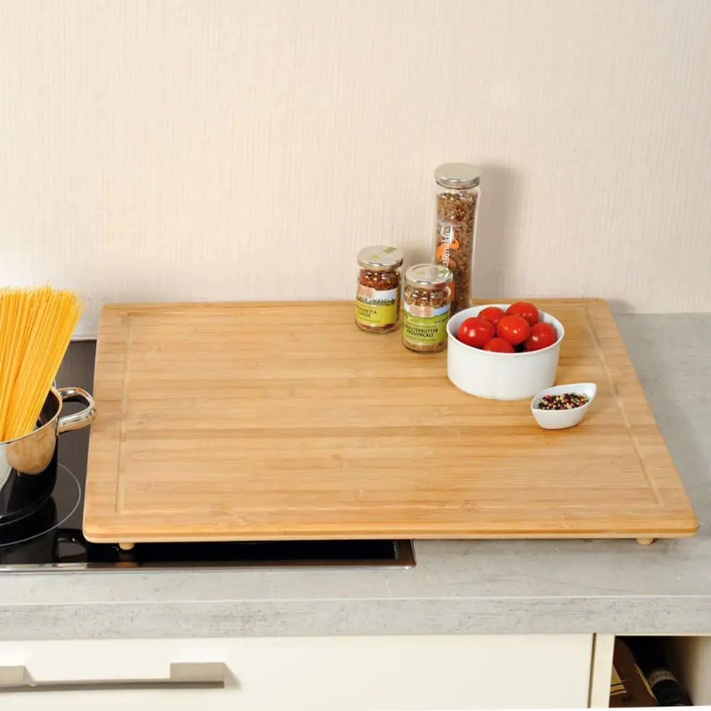 Cutting & Cover Plate Bamboo Chopping Serving Board And Hob Protective ...