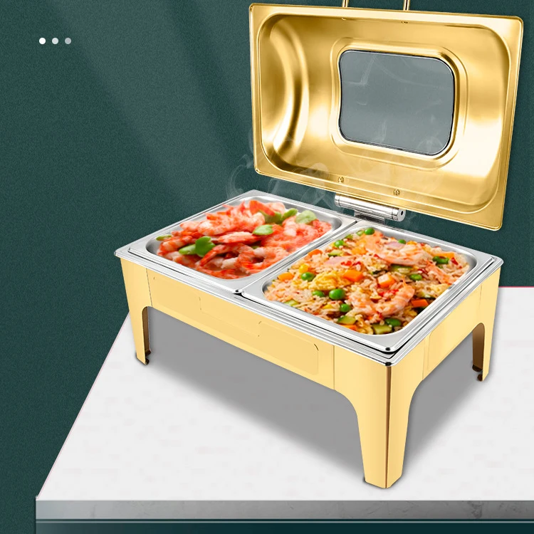 Gold Stainless Steel Buffet Food Warmer - Chafing Dish for Hotel ...