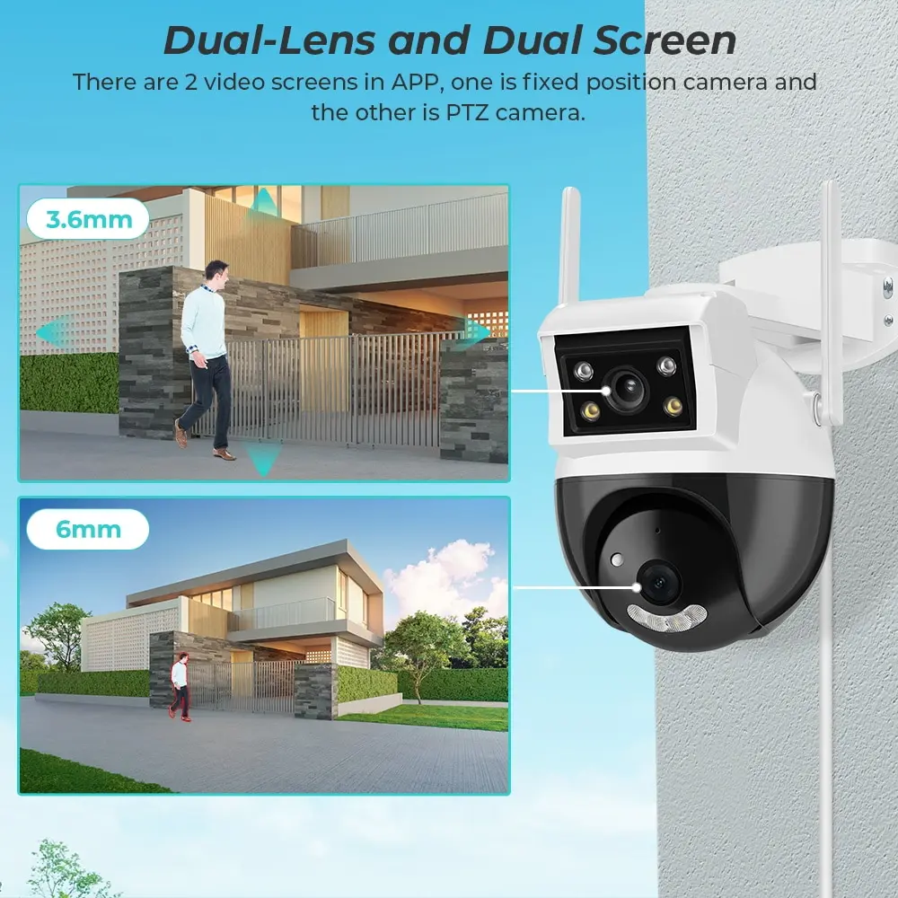 Yoosee Hd Ip Camera 5mp Dual Lens Ip66 Outdoor Waterproof Auto Tracking ...
