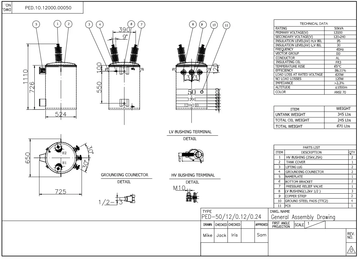 347/600v 25kva Single Phase Pole Mounted Overhead Transformer - Buy ...