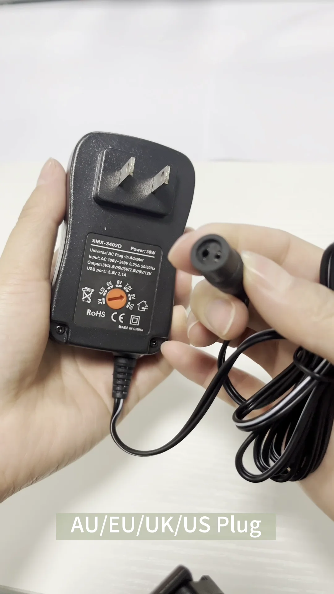 Adjustable Voltage 3v 4.5v 5v 6v 7.5v 9v 12v 30w Universal Wall Plug-in ...