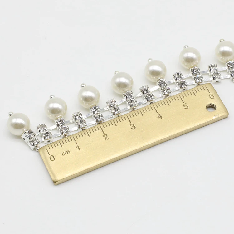 High Quality Rhinestone Pearl Trim Chain for DIY Decor