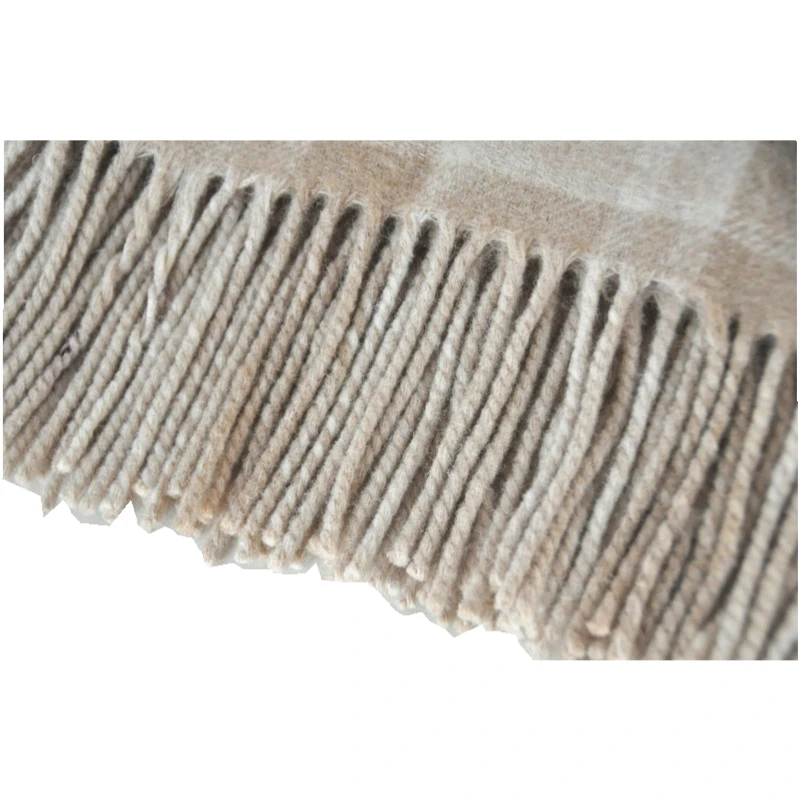 100% Camel's Hair Blanket Yarn Super Soft Two Sided Woven Plaid Dyed ...