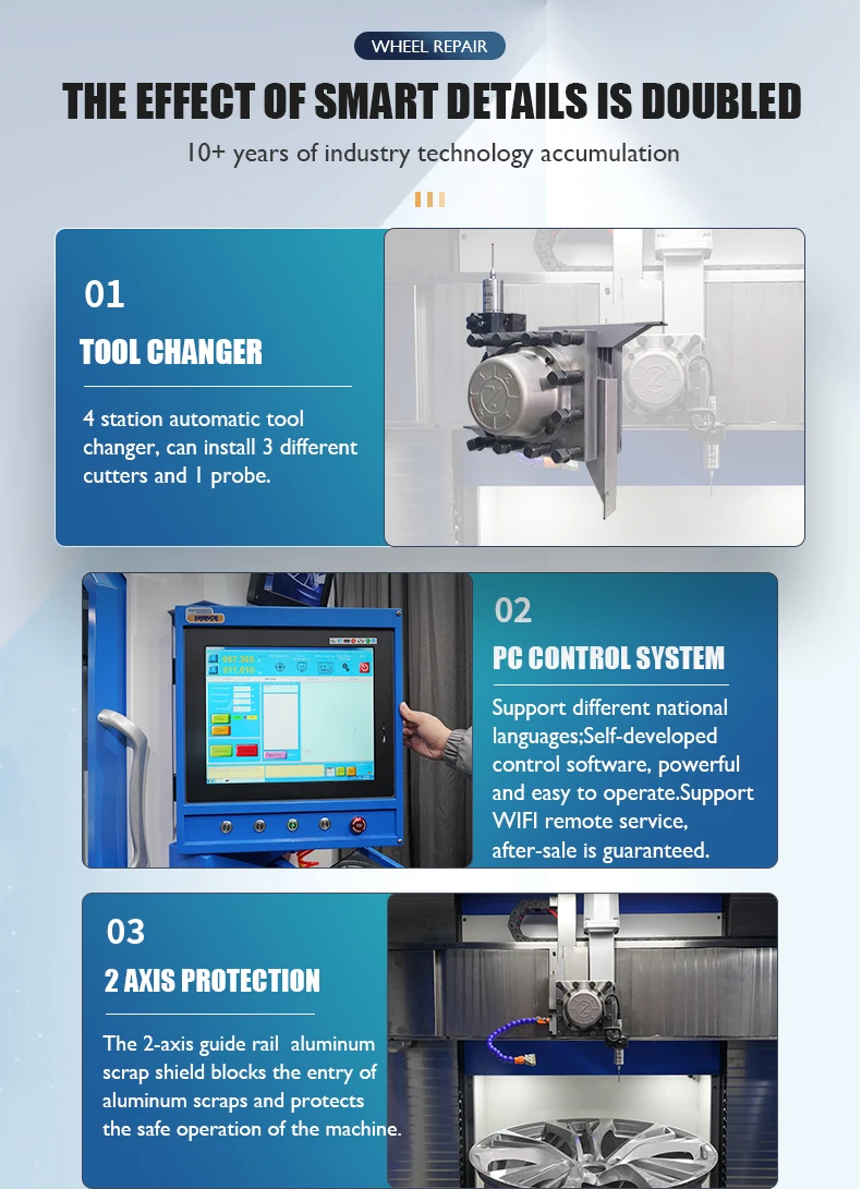 2024 Hience New Design Diamond Cut Cnc Wheel Repair Lathe Alloy Wheel ...