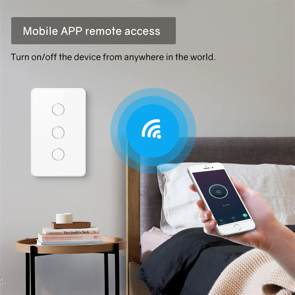Tuya Smart Life 1/2/3/4 Gang Us Tempered Glass Panel Wall Switch Wi-fi ...