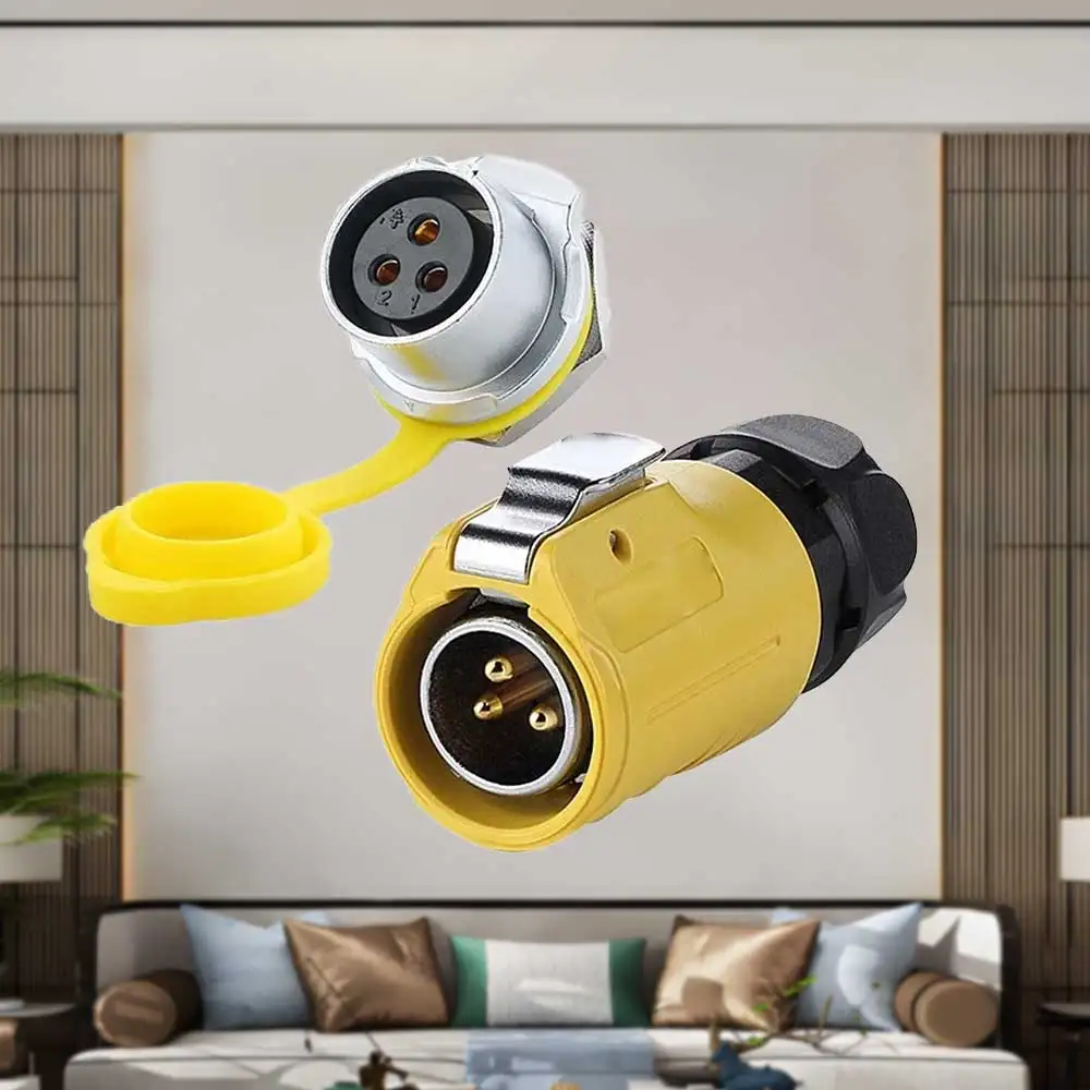 Oswell 20a Male Female Panel Plug Socket Ip67 3 Pin M20 Terminal ...