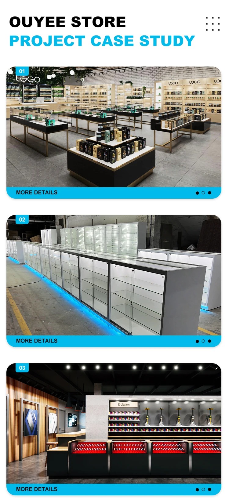 Custom Design Smoke Shop Display Table - Showcase Counter Cabinets