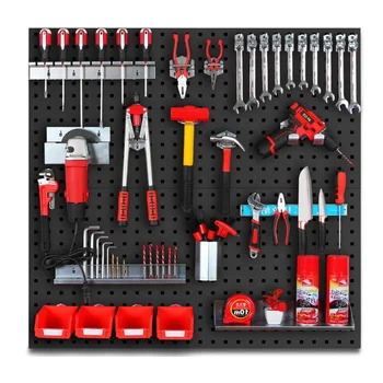 Customizable Metal Pegboard Standard Tool Storage Kit Steel Toolboard ...