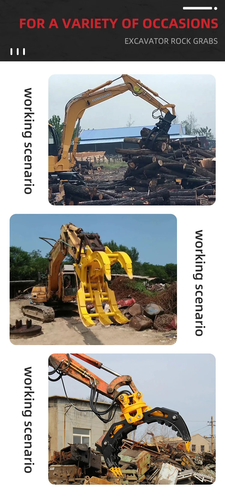 360 Degree Rotating Grab Can For 20-26 T Excavators,Forestry Loaders ...