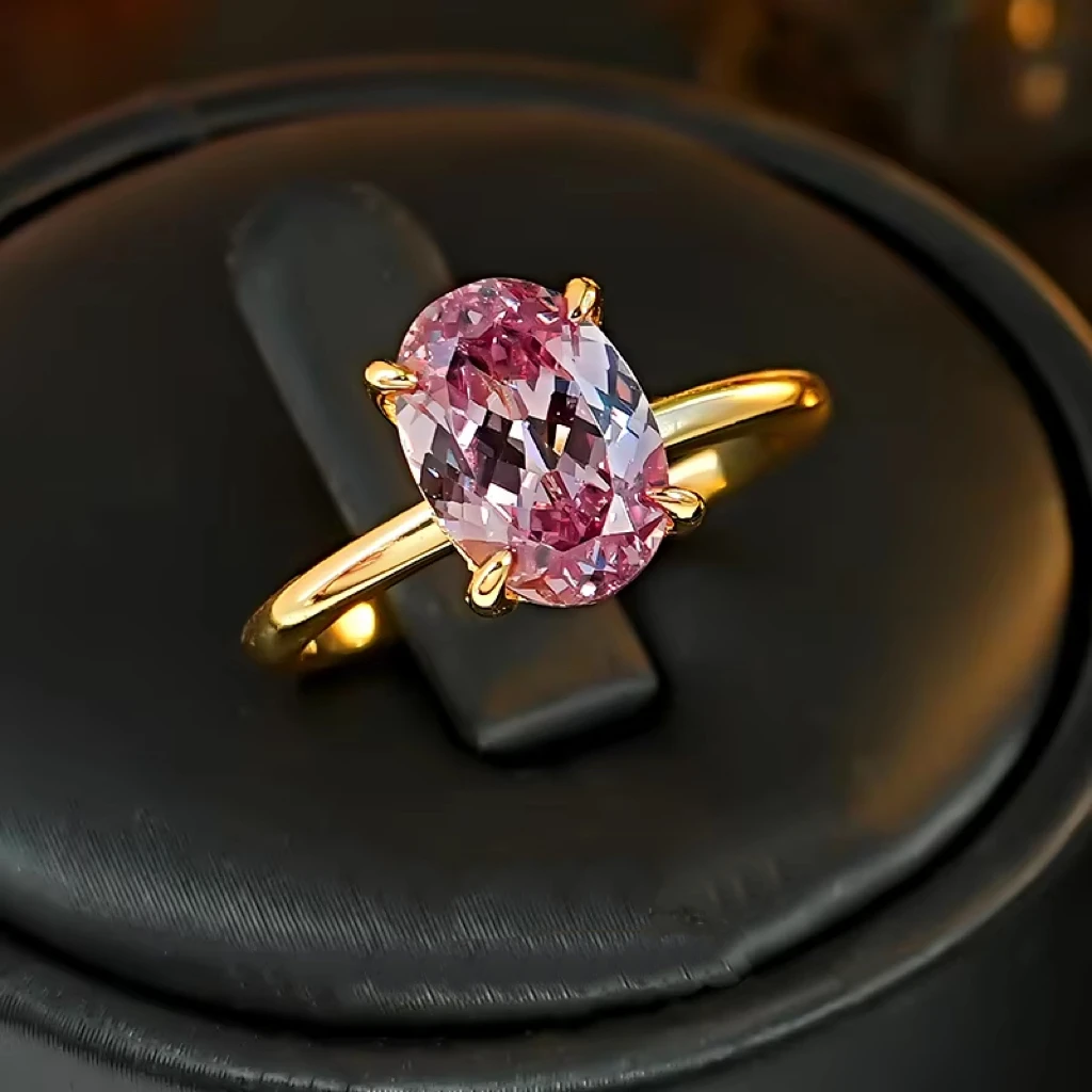 Fantasy Powder Tourmaline Ring 18K Gold Minimalist Ins Style Trendy ...