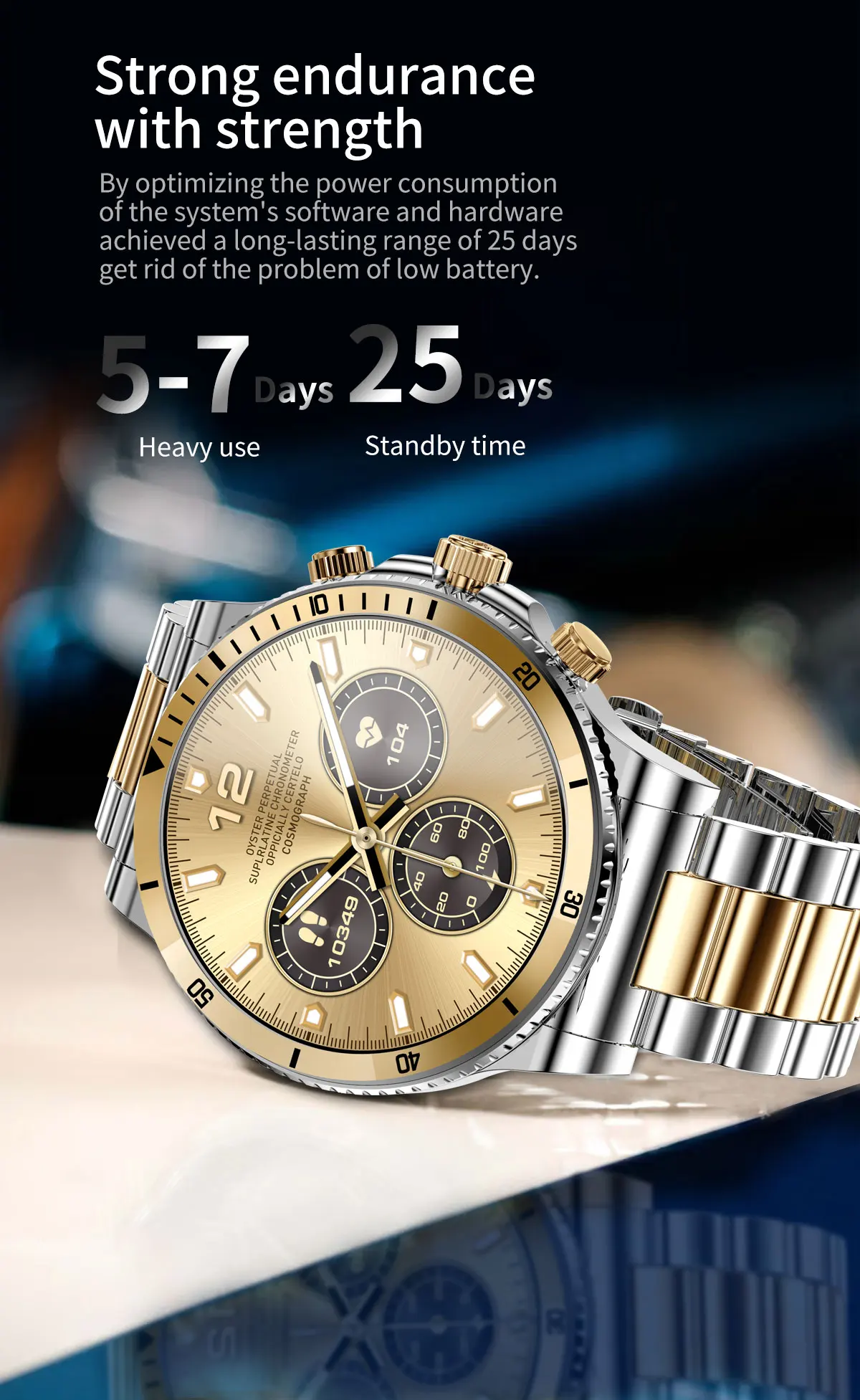 Gold Luxury L67pro Round Smart Watch Stainless Steel Gold Men Luxury ...