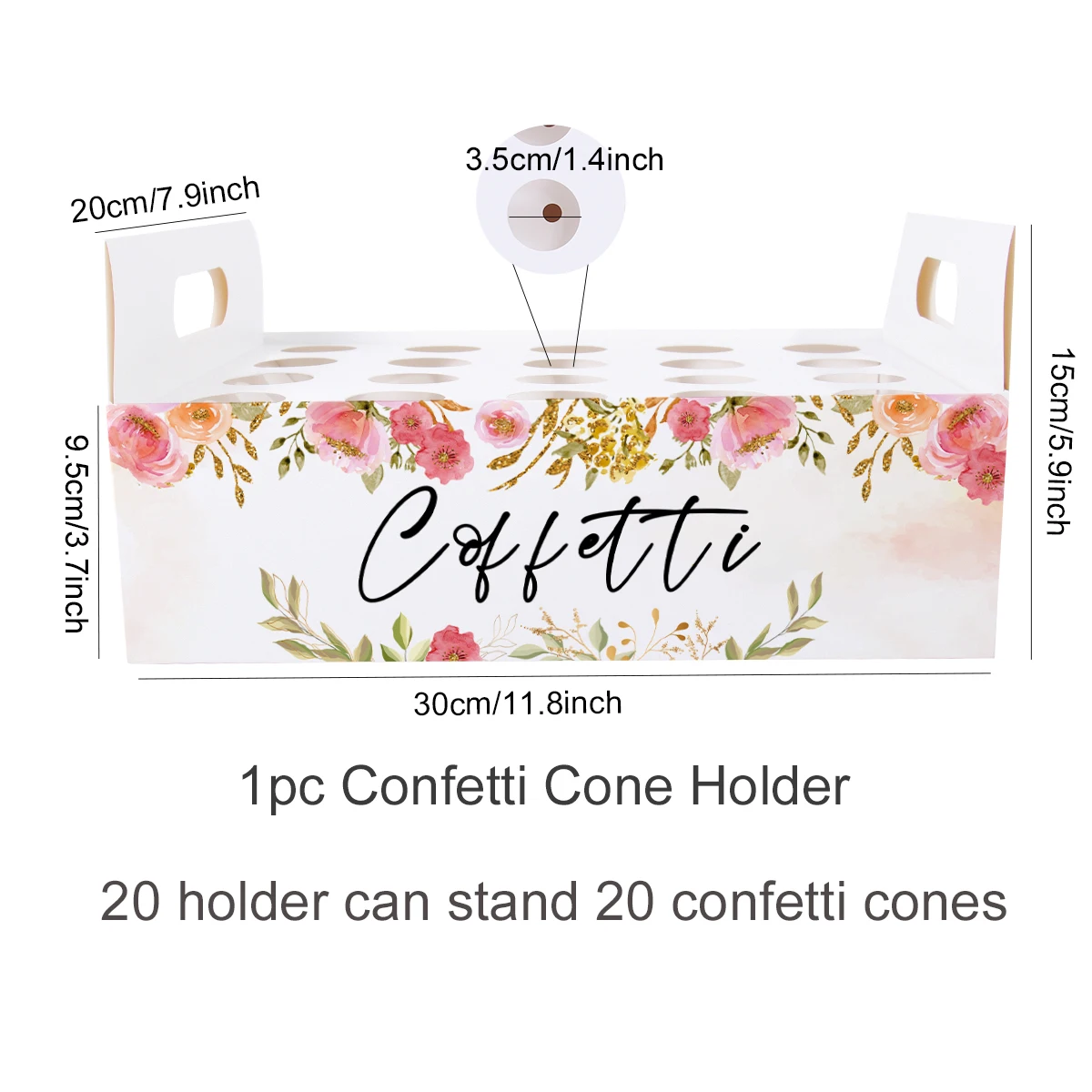 Microstar White Wedding Tray Confetti Cone Holder Box Confetti Gift ...