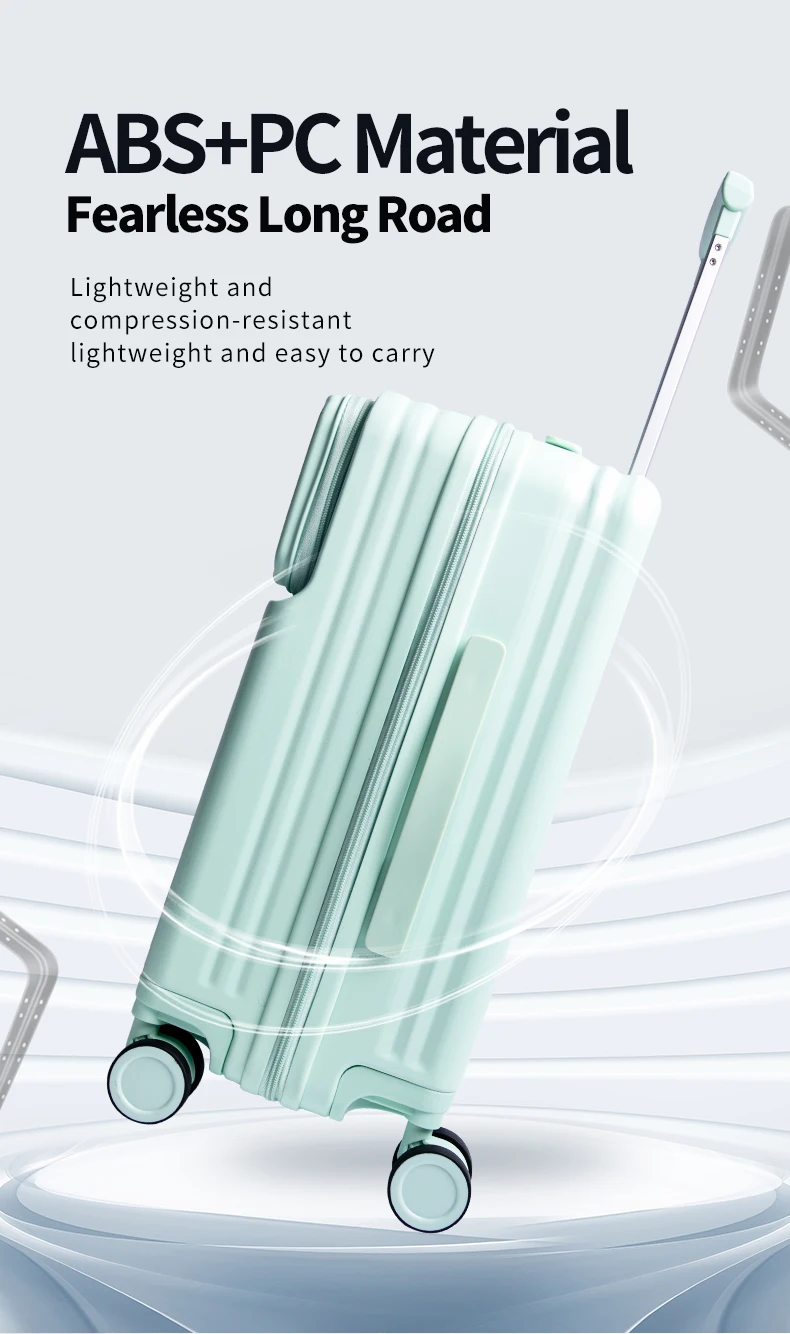 2022 New Front Opening Trolley Case Boarding Universal Wheel Suitcase ...