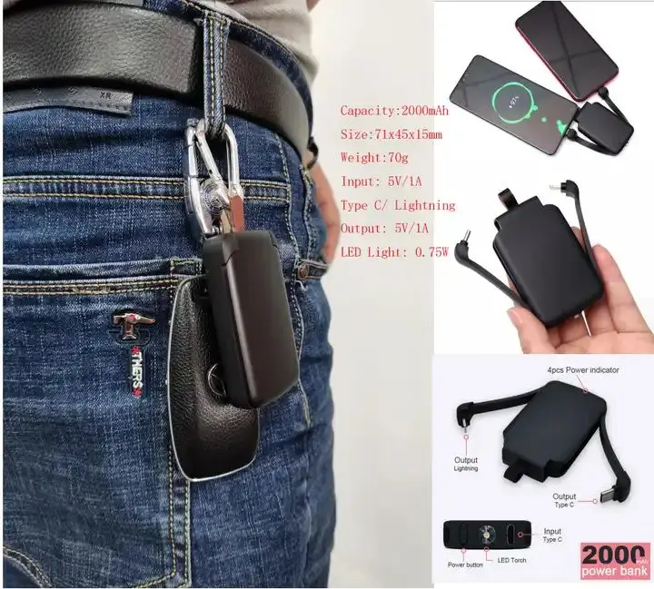 Keychain Factory 4000mah 2000mah Fast Charging Mini Charger with ...