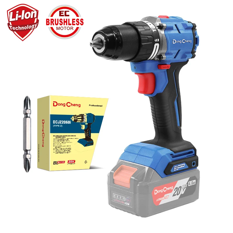 Dongcheng Cordless Hammer Drill Tools 20v 13mm Brushless Hand Impact ...