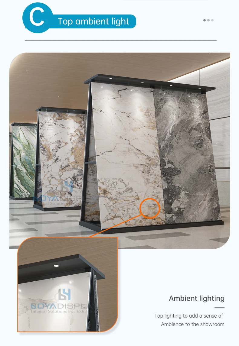 Customizable Double Side Metal Stone Granite Marble Rack