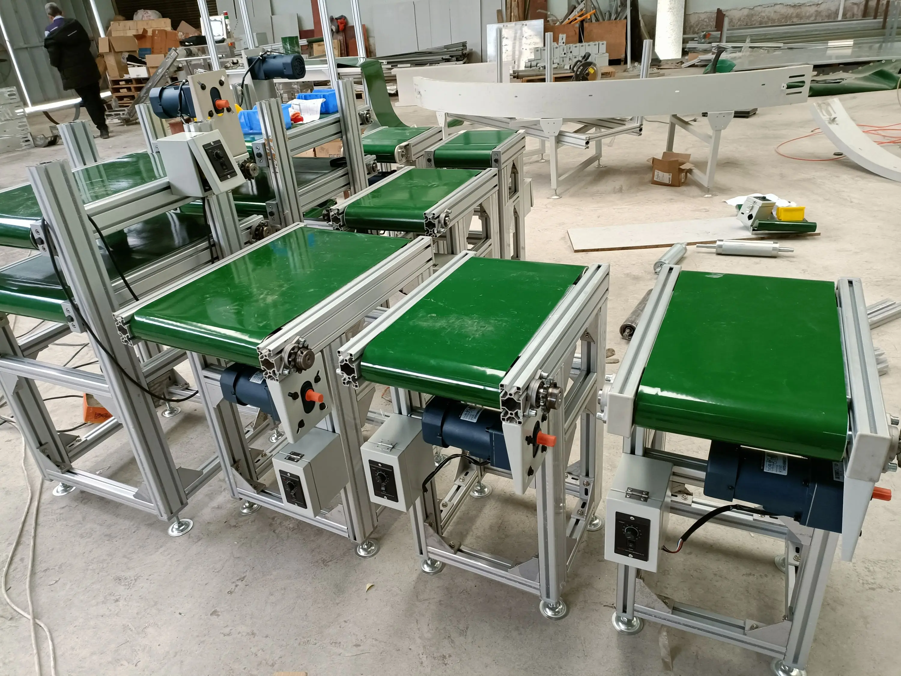 Height Adjustable Small Assembly Line Conveyor Belt Pvc Belt Linear ...