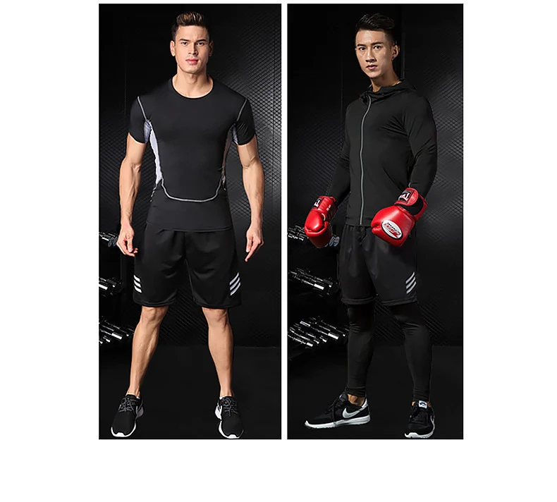 Custom Men Fitness Clothing Quick Dry Compression Gym Fitness Sets Men ...
