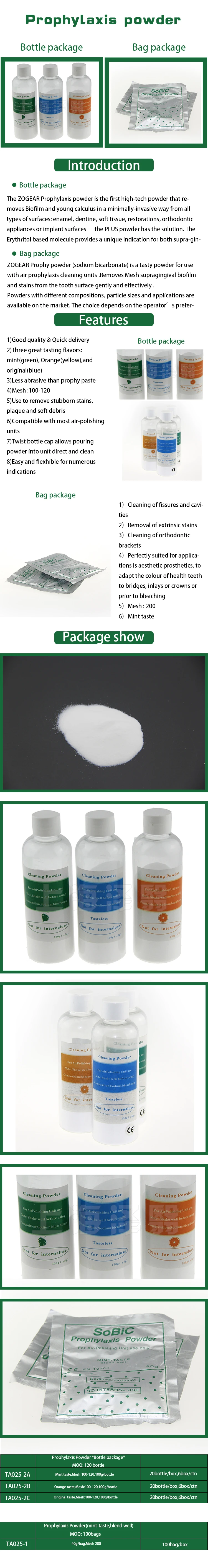 Ta025-1 Zogear Prophy Mate Prophylaxis Powder Dental Cleaning Powder ...