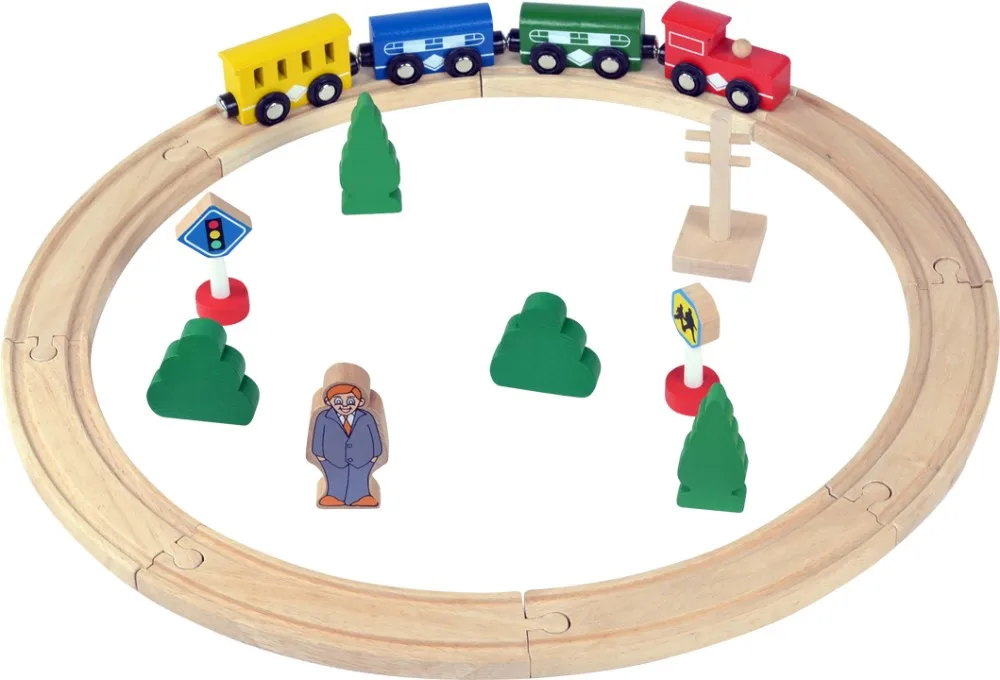 20pcs Wooden Train Set Kids Train Track Toys - Buy 20pcs Wooden Train ...