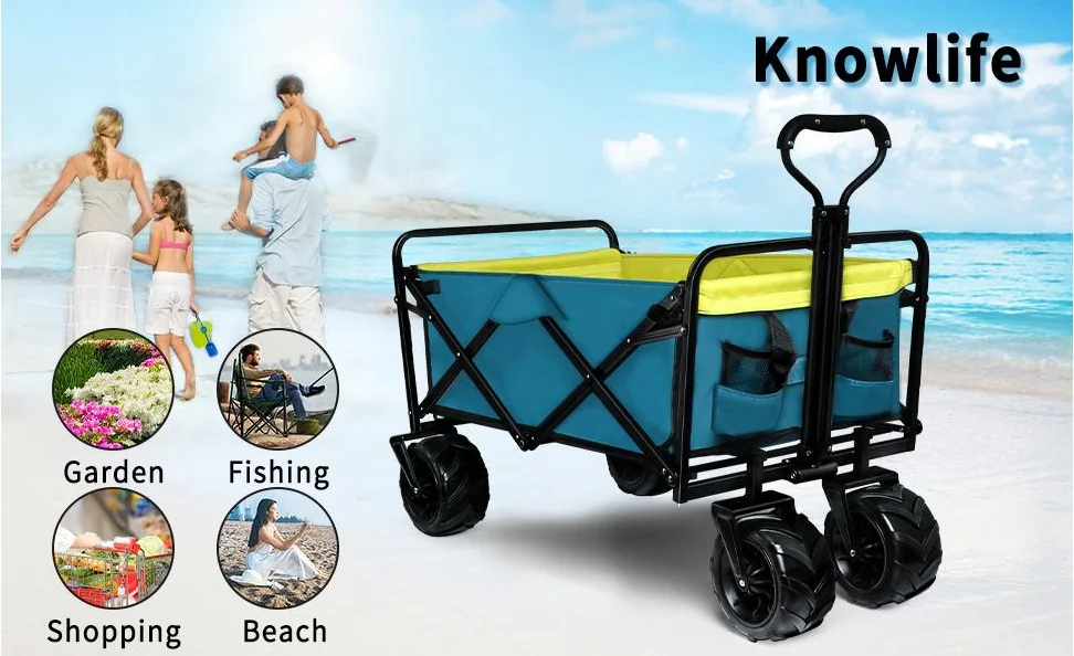 Folding Wagon Outdoor Beach Camping Cart Trailer Stroller Portable ...