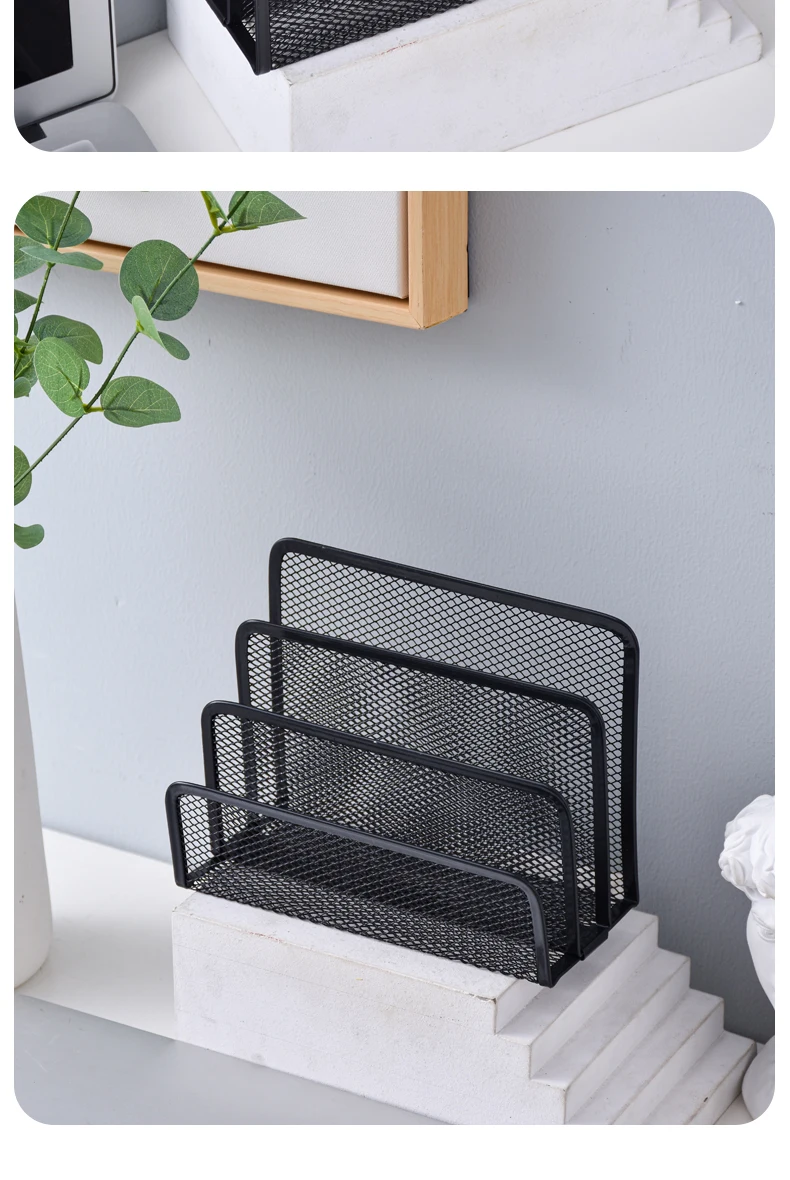 Metal Mesh Desk Organizer Desktop Letter Sorter Mail Tray File ...