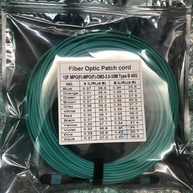 12 Fibers Om4 50/125 Multimode Fiber Cable Mtp Female To Mtp Female 3mm ...