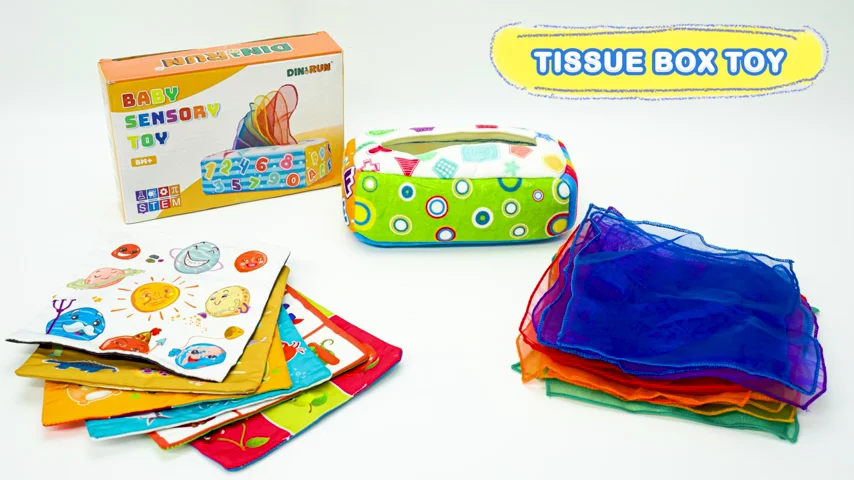 Baby Tissue Box Toys Pull Along Magic Tissue Box For Babies 6 To 12 ...