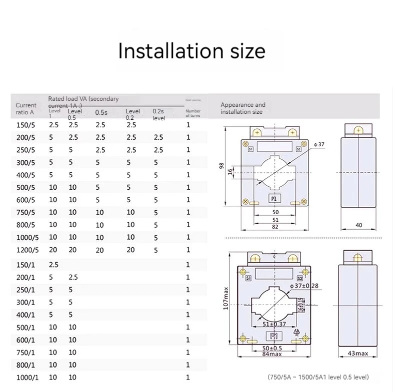 Current Transformer AC Low Voltage Transformer BH-0.66-CT 60I 800/5 ...