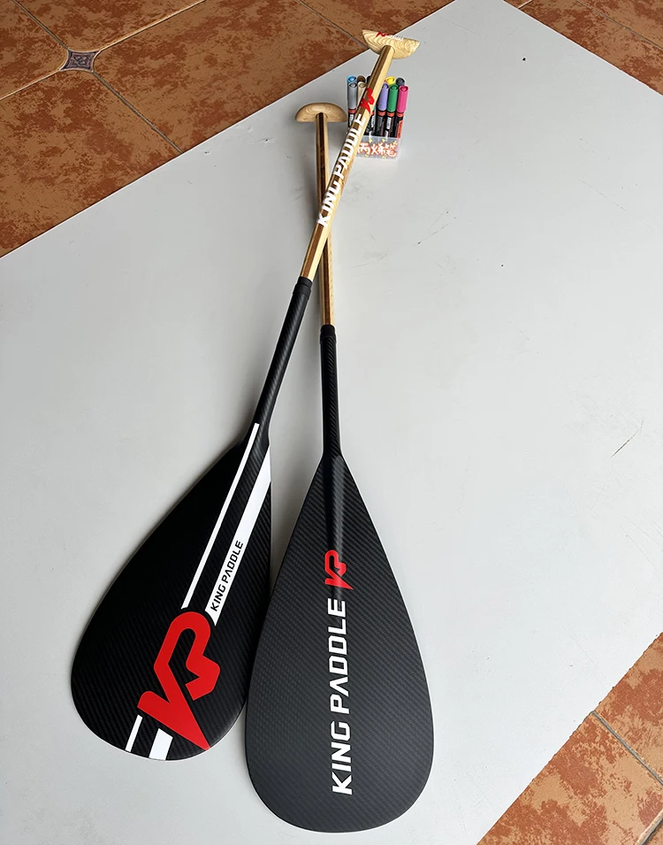 Double Bend Wood Shaft Traditional Tahitian Carbon Fiber Outrigger ...
