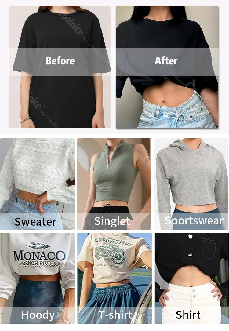 Factory Supply Reusable Silicone Crop Tuck Adjustable Band For Shirt ...