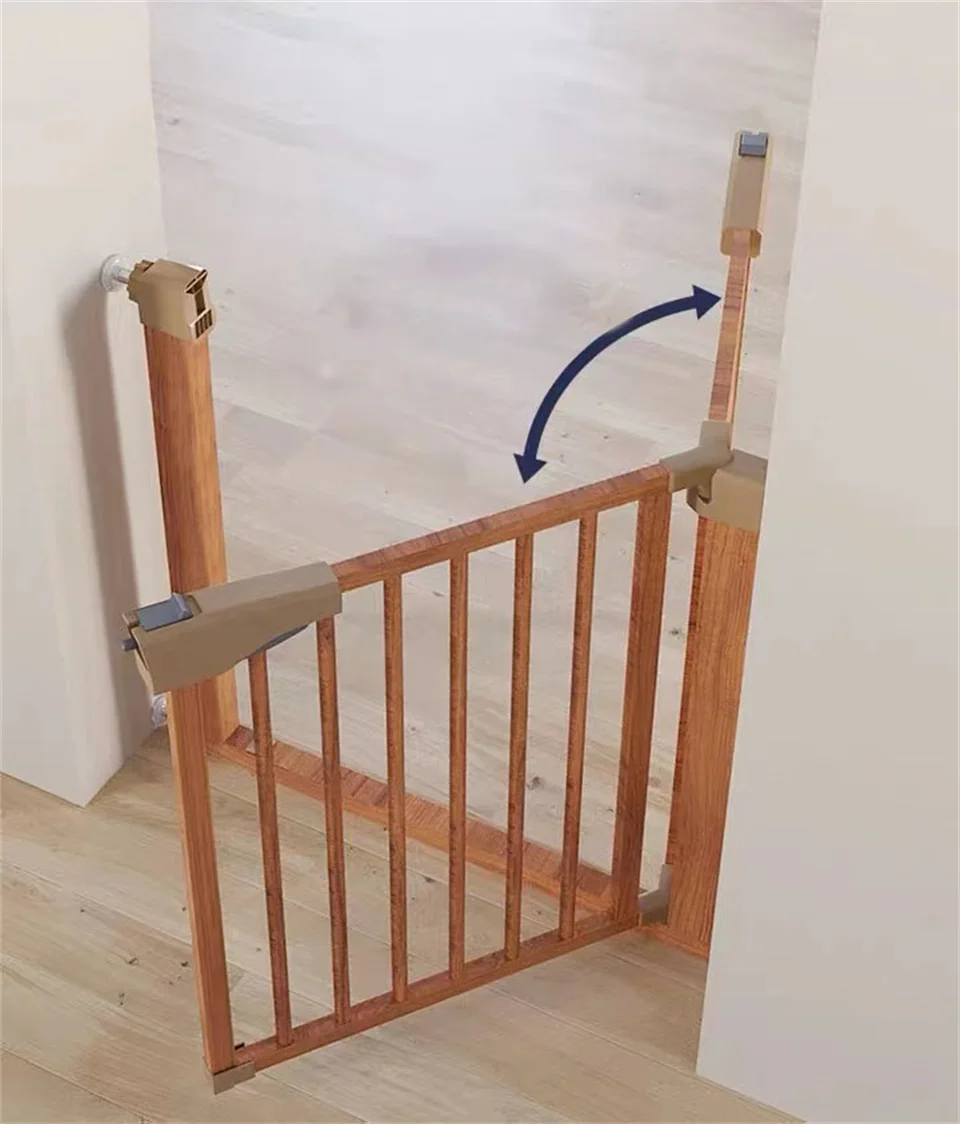 Kids Stairs Barrier Retractable Extra Wide Wood Safety Gate