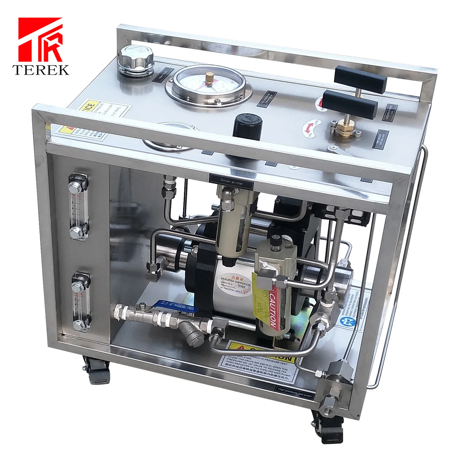 Pneumatic liquid booster pump hydrostatic pressure test equipment used ...