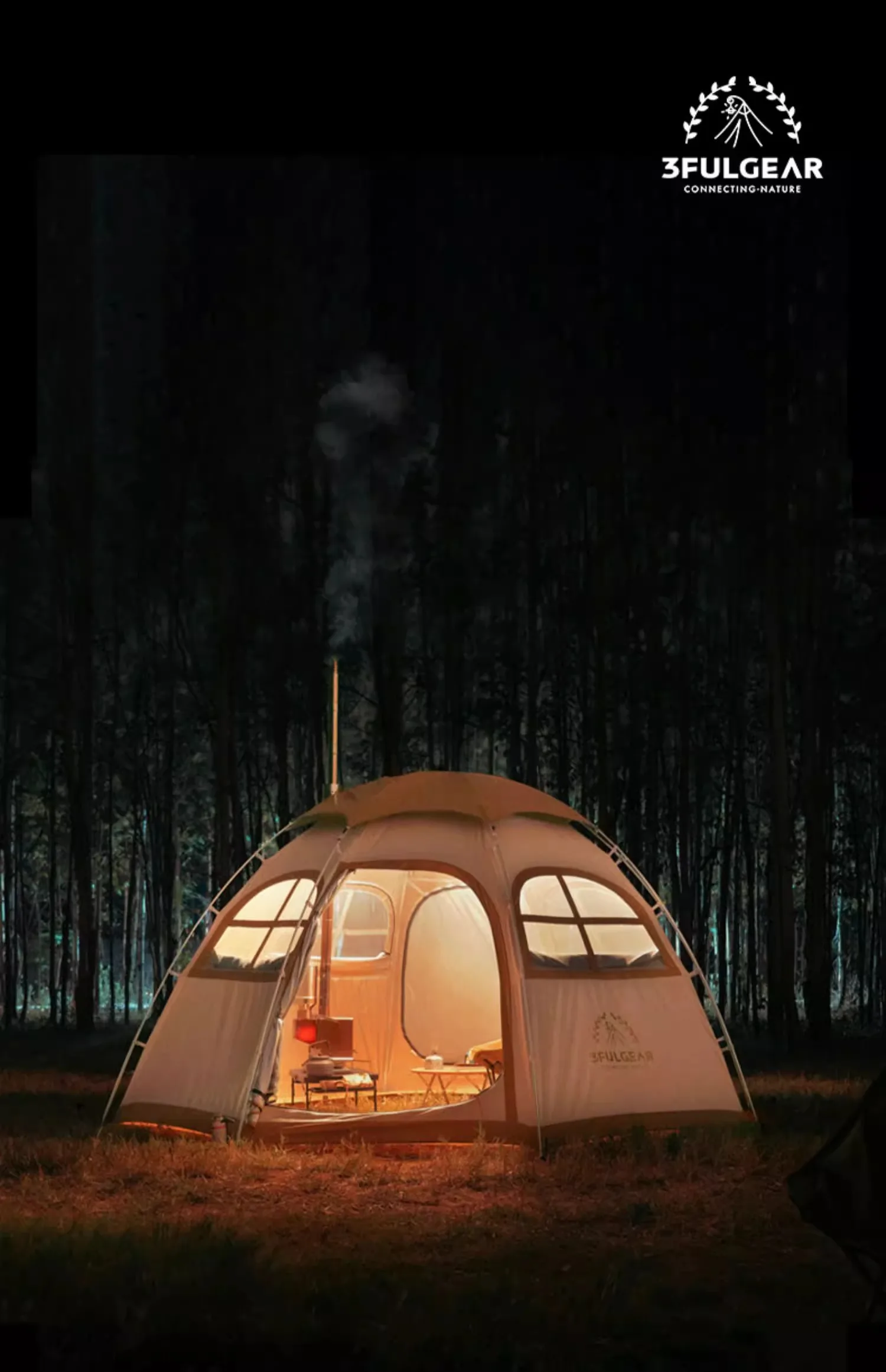 3F GEAR Outdoor Hemispherical Tent 210D Dome Camping 4-Seasons Sleeping ...