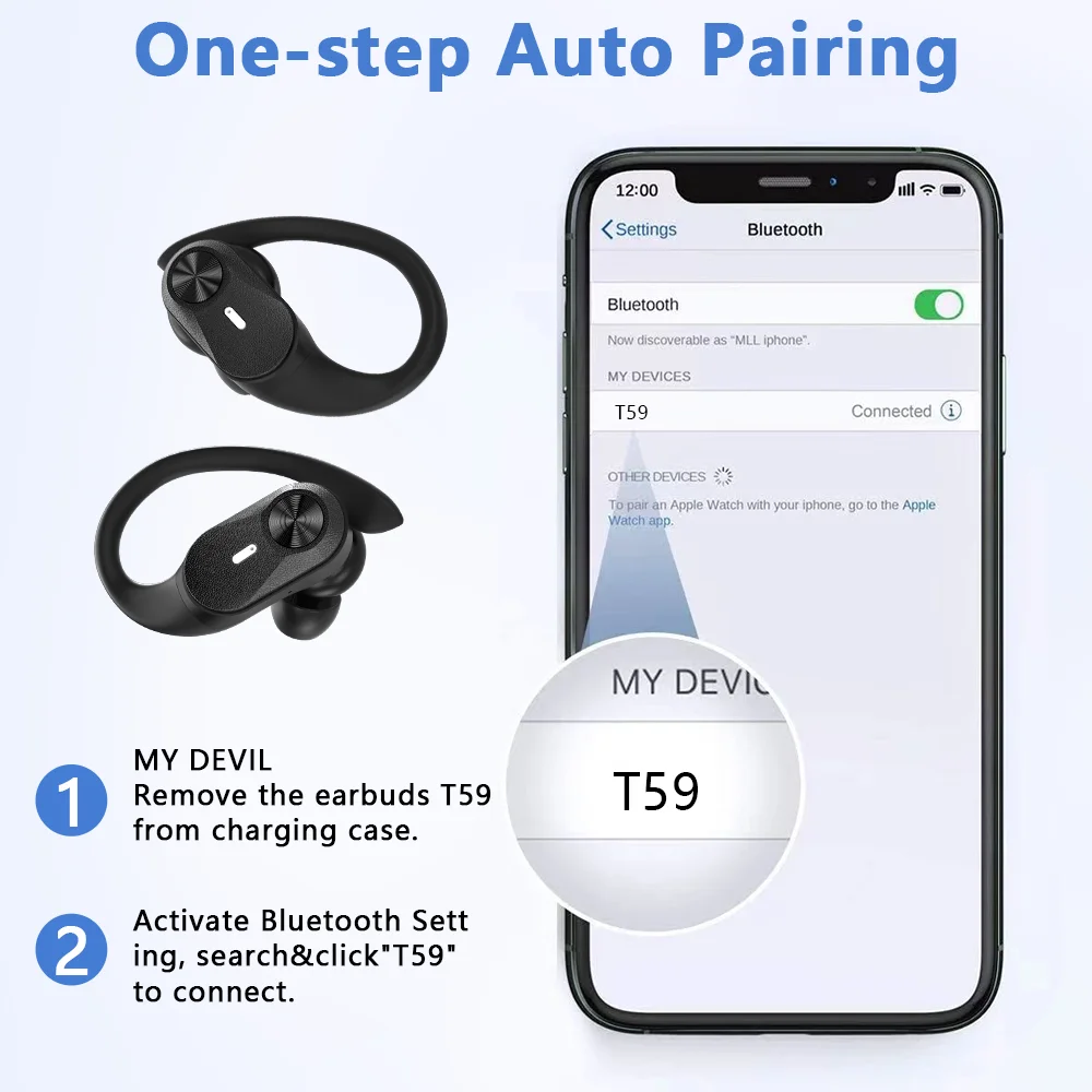 Original T60 TWS Earphones Wireless Earbuds BT V5.3 IPX6 Waterproof ...