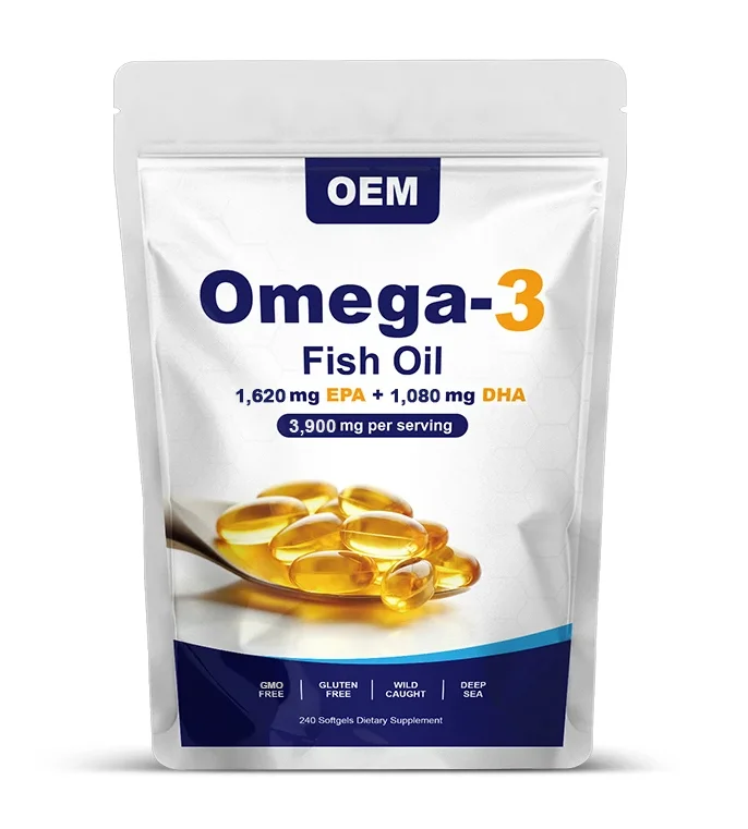High Quality 1000mg Omega 3 Fish Oil Softgels OEM Customized Healthy ...