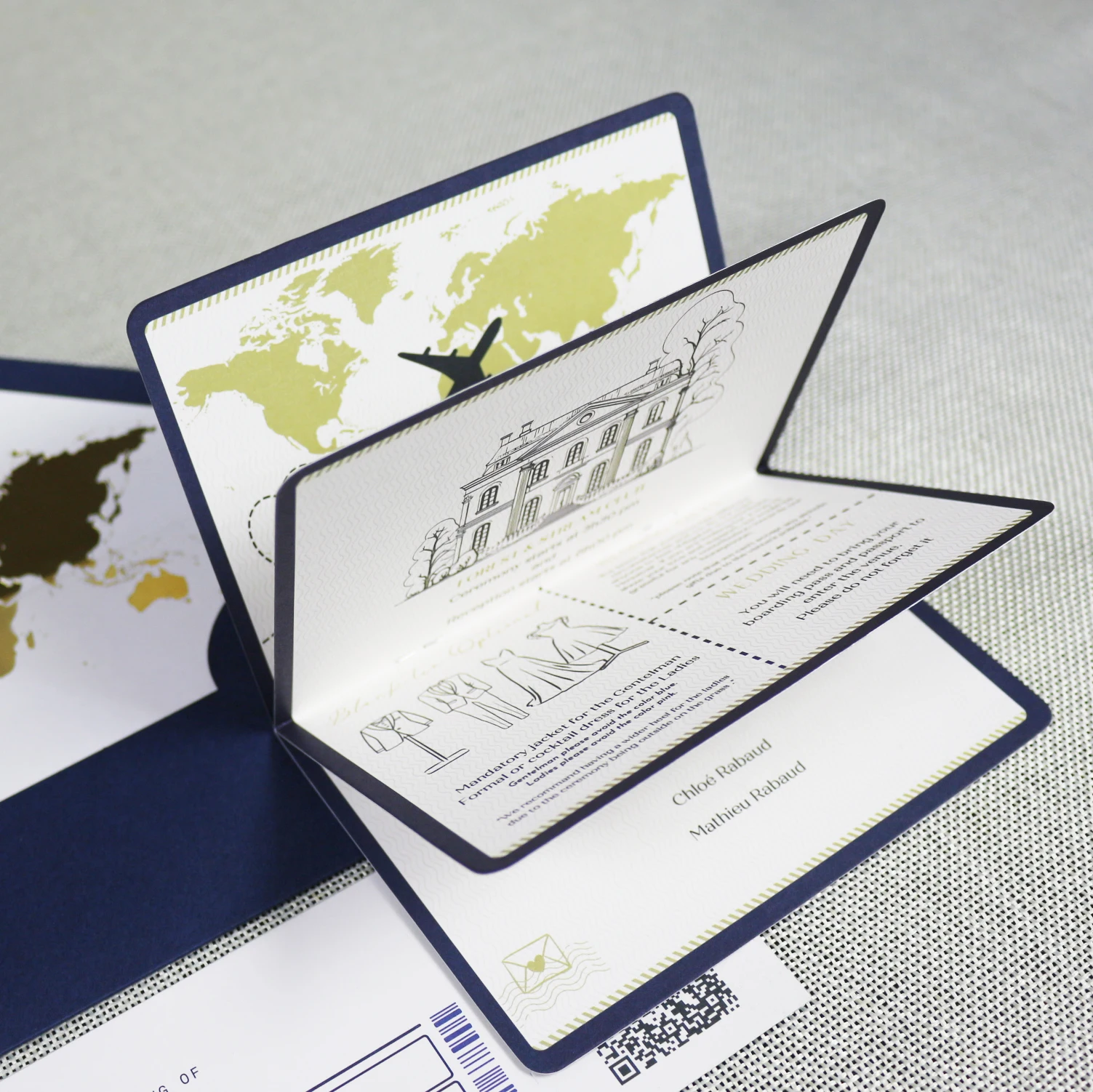 Luxurious Diy Papercraft Navy Boarding Cards With Gold Foil Custom ...