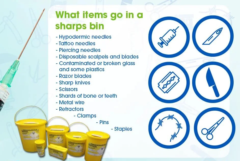 5L Medical Sharps Container Hospital Use Disposable sharp Box Medical ...