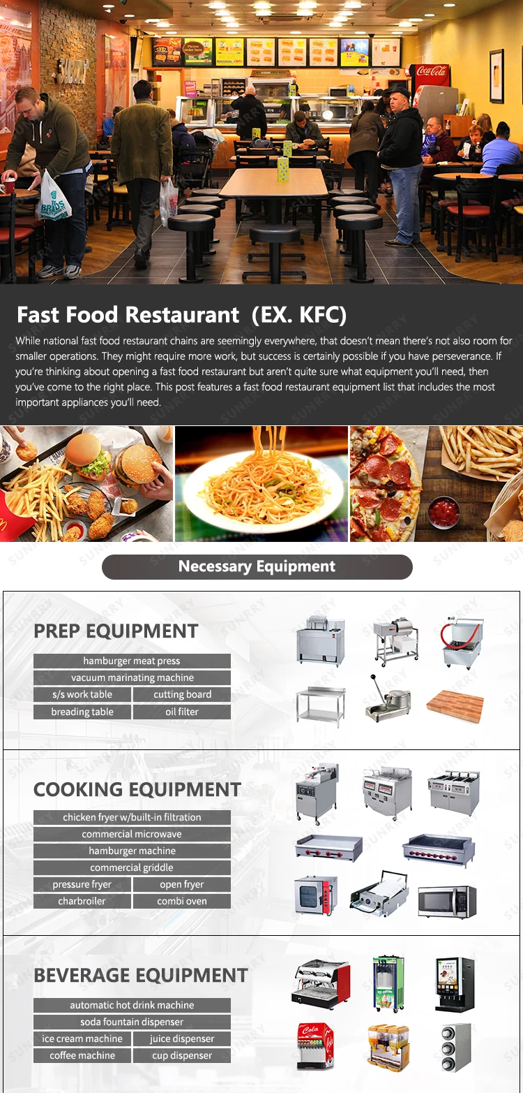 Fast Food Project Design Stainless Steel Catering Equipment Kfc Kitchen ...